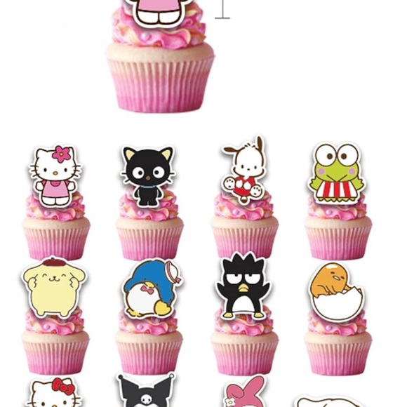 Sanrio | Party Supplies | Sanrio Character Cupcake Toppers Hello Kitty ...